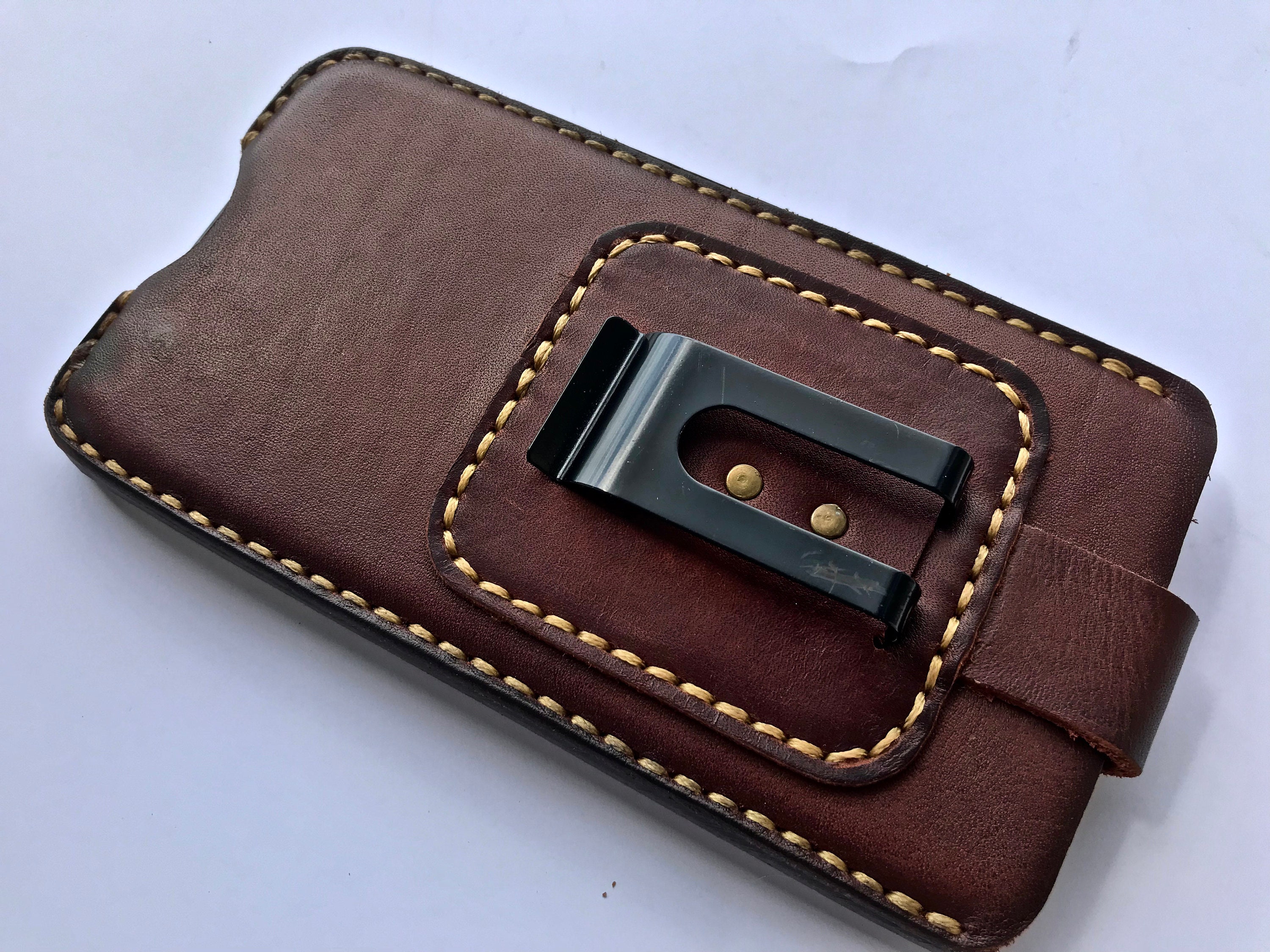 Full Grain Bull Leather Case With Belt Clip – Custom Made for Your ...