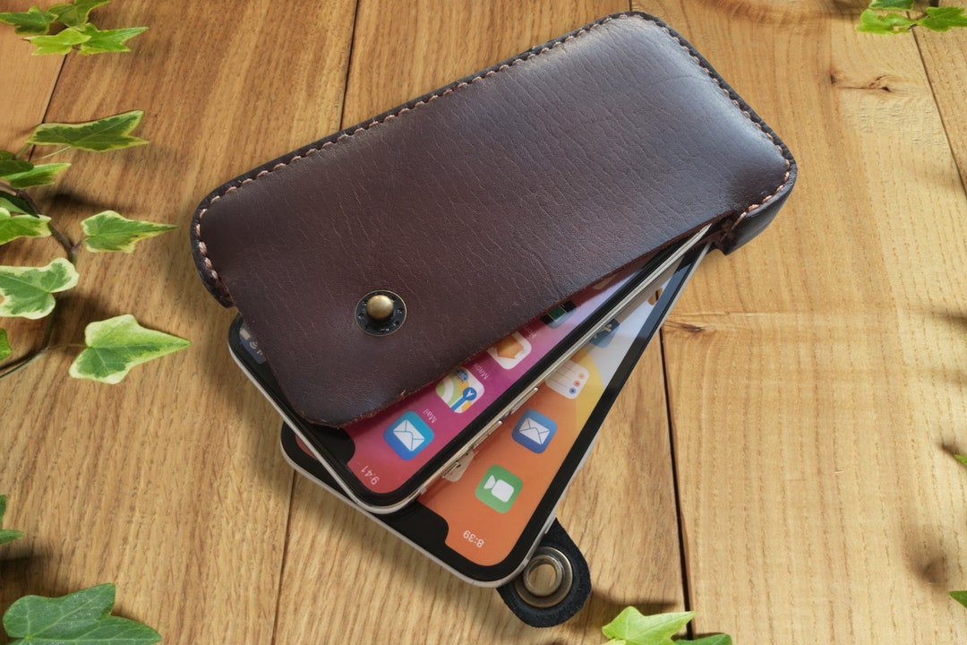 Case for 2 Phones Heavy Duty Genuine Leather for Iphone, Samsung ...