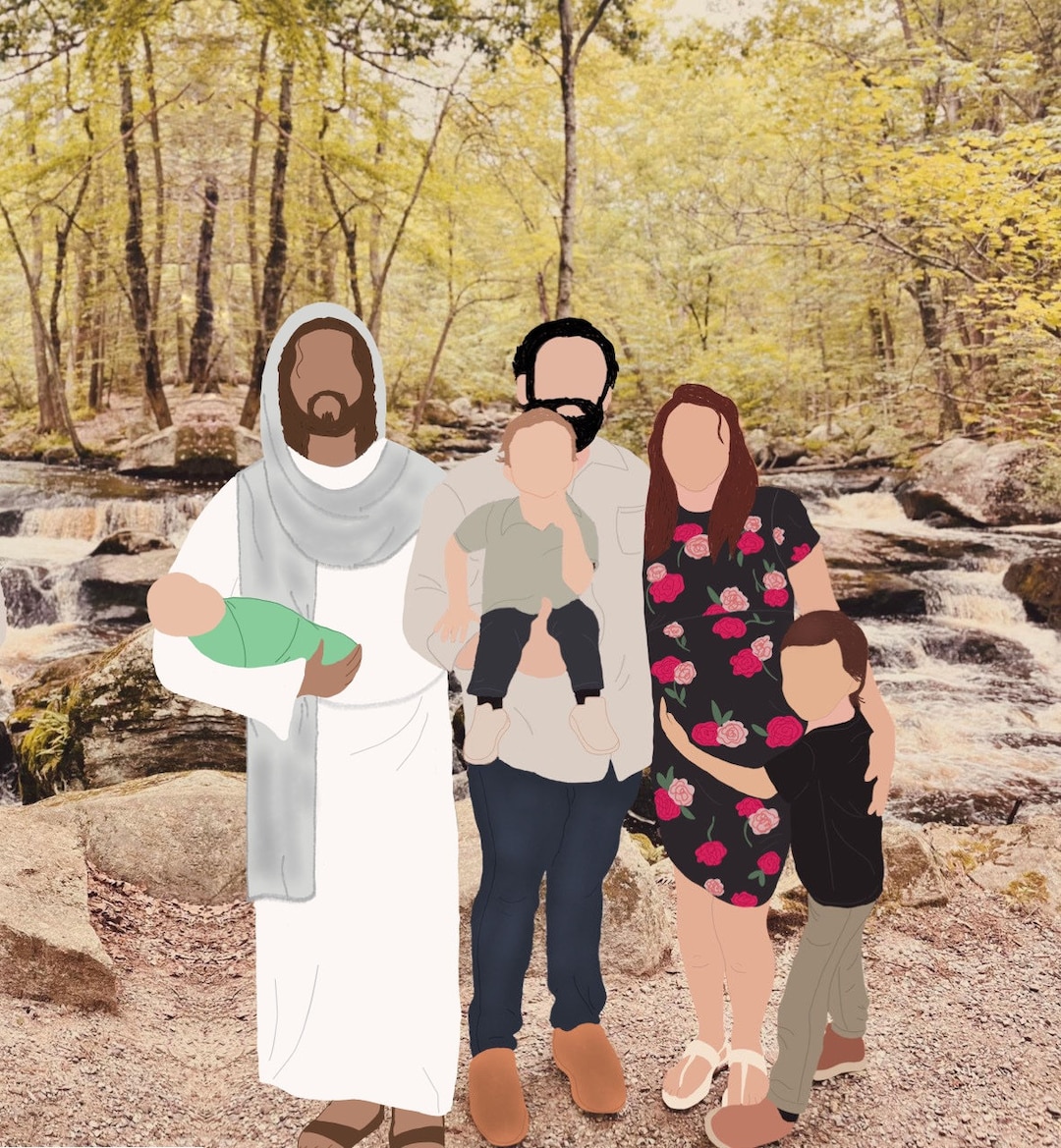 Custom Faceless Memorial Portraits for Lost Family Members (jesus ...