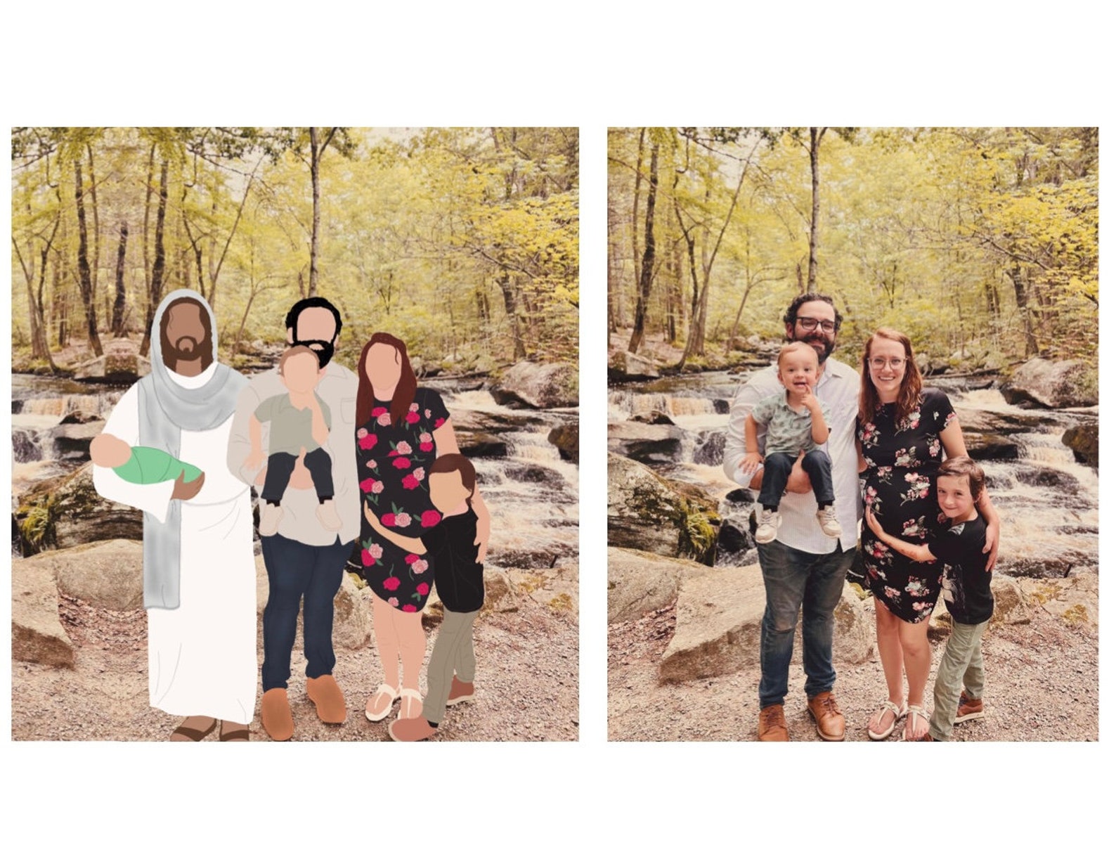 Custom Faceless Memorial Portraits for Lost Family Members (jesus ...