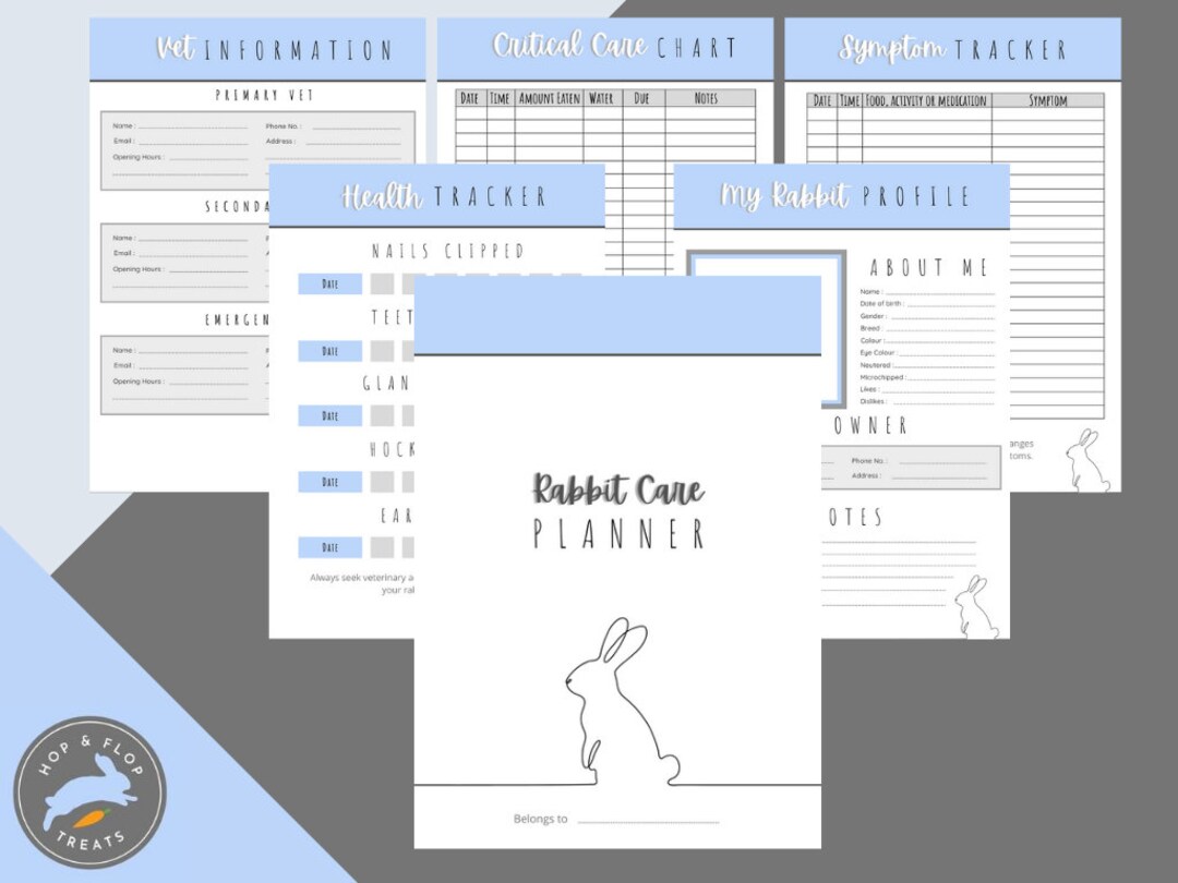 Rabbit Care Planner Digital Download - Etsy