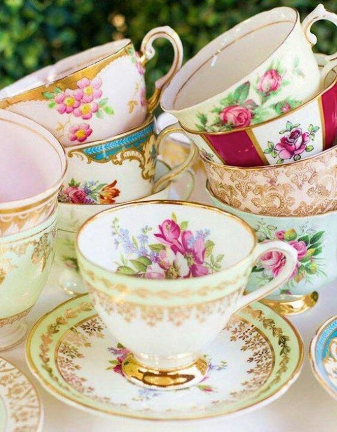 Mismatched Tea Cups and Saucers Sets Party Favors for Birthday Bridal ...