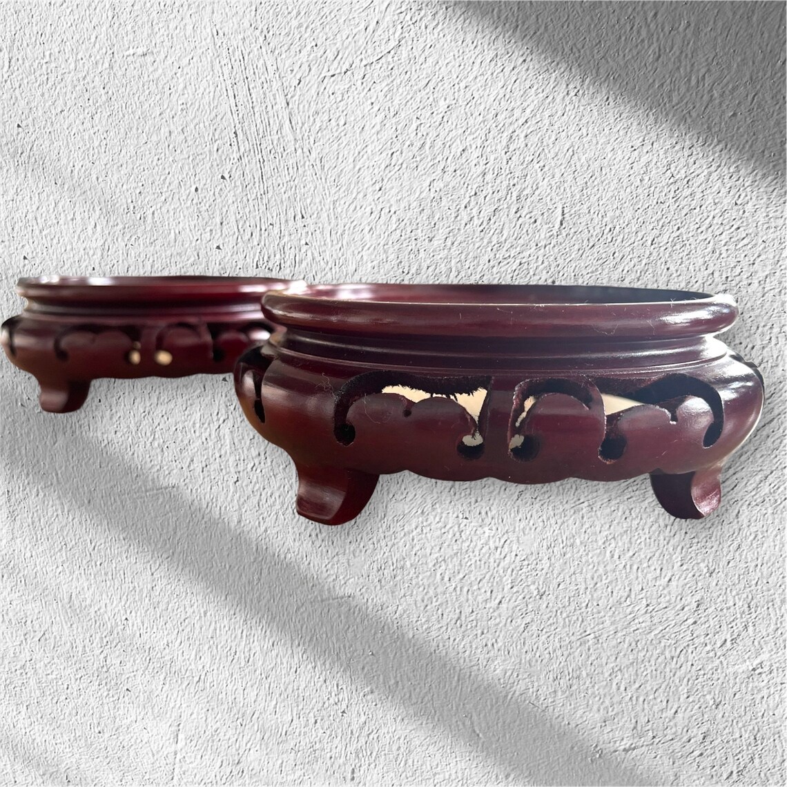 Vintage Chinese Wood Display Stand for Vase, Plant Stand, Asian Lamp ...