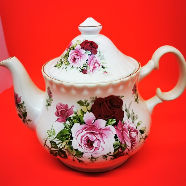 Pink Rose Teapot - Etsy