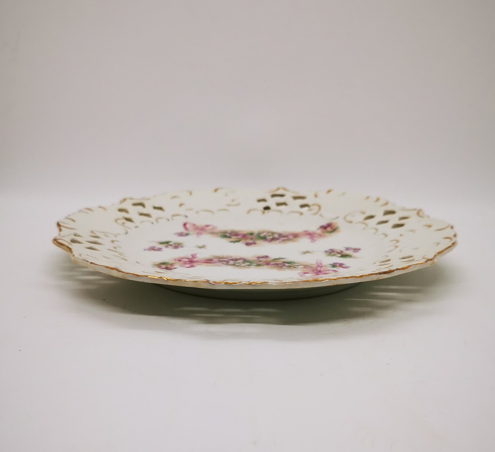 Vintage Lace Edge Plate With Floral Decoration - Etsy