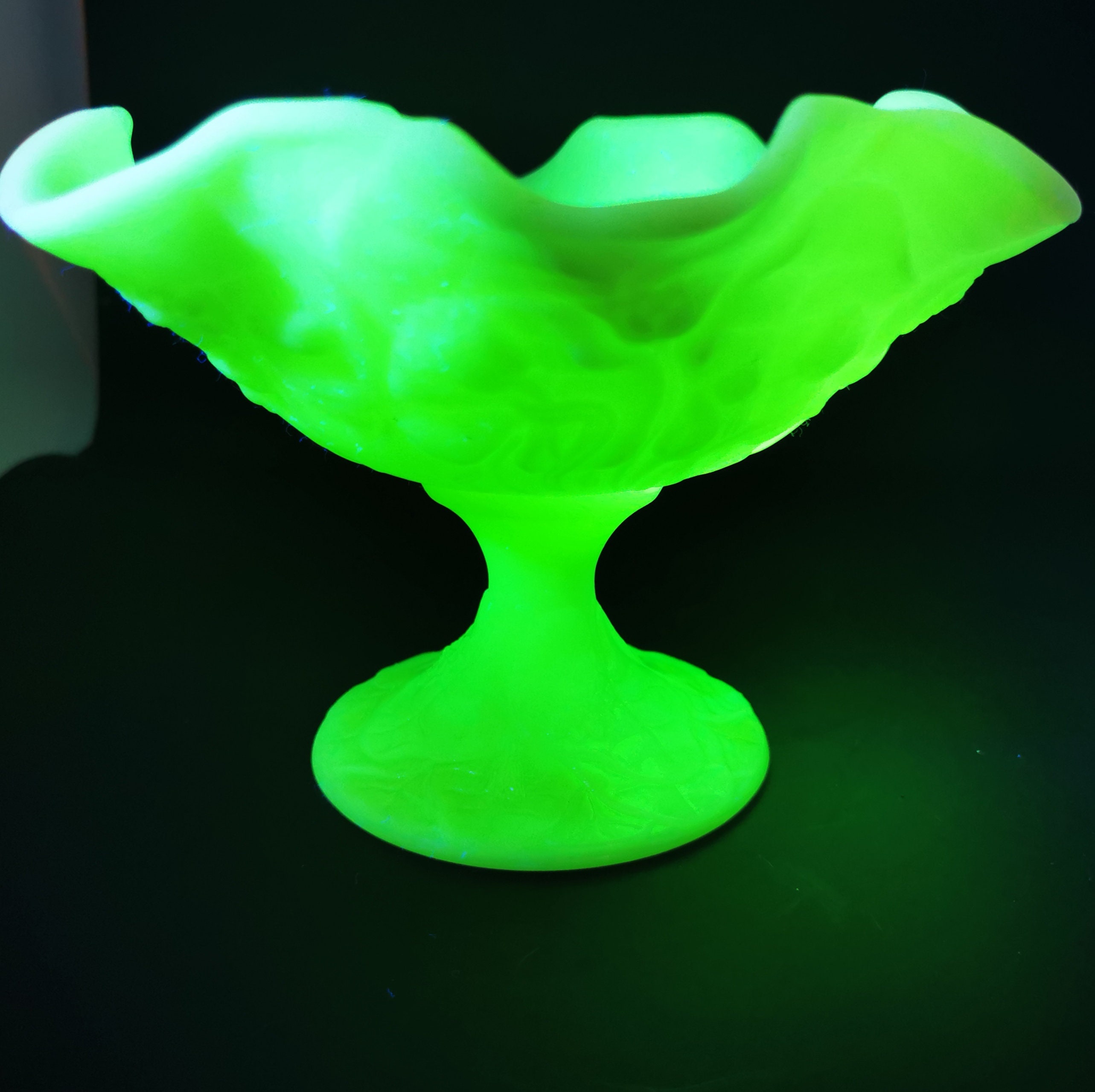 Vintage Fenton Uranium Glass Compote Dish - Etsy