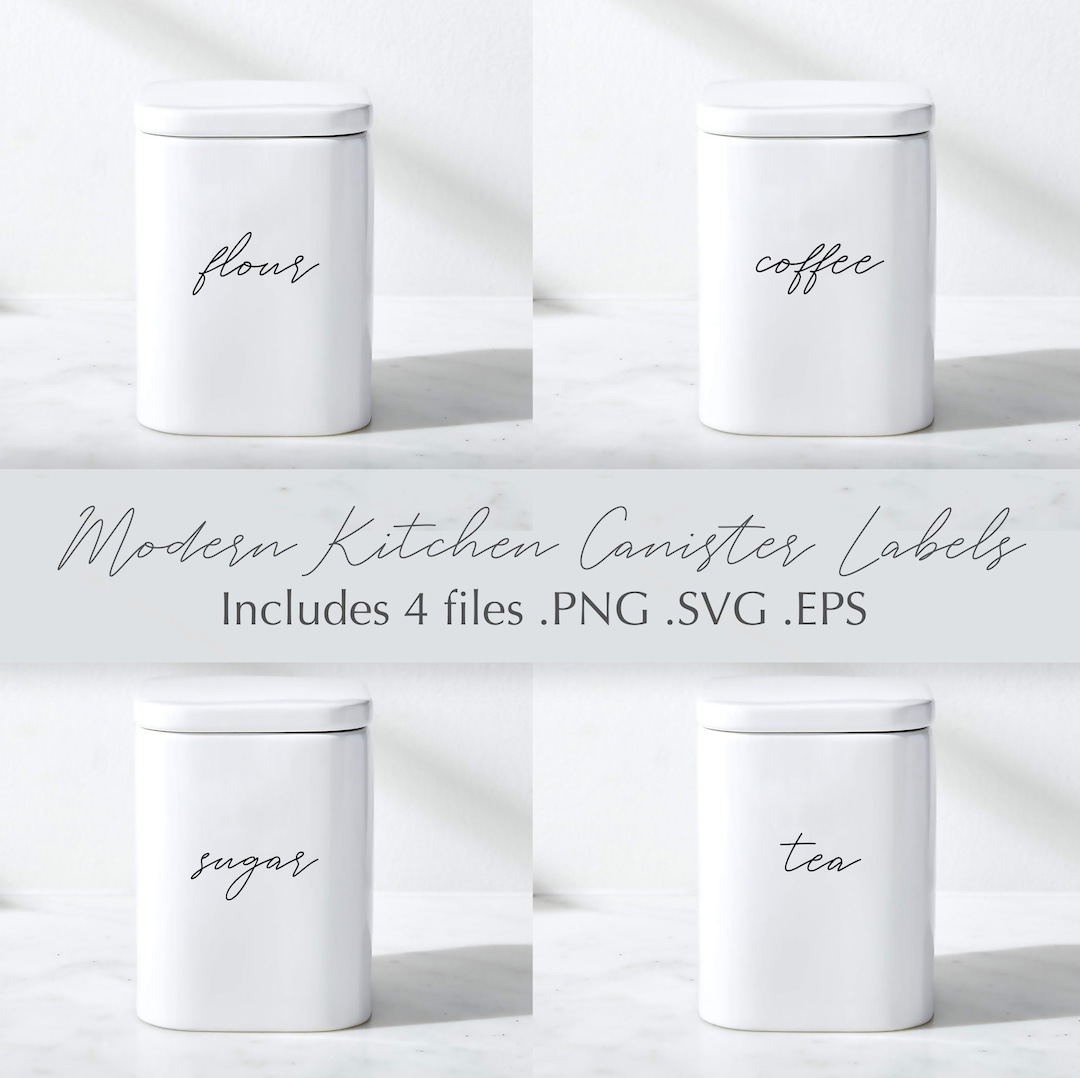 Kitchen Canister Labels Cut Files | Bundle PNG SVG EPS | Pantry ...