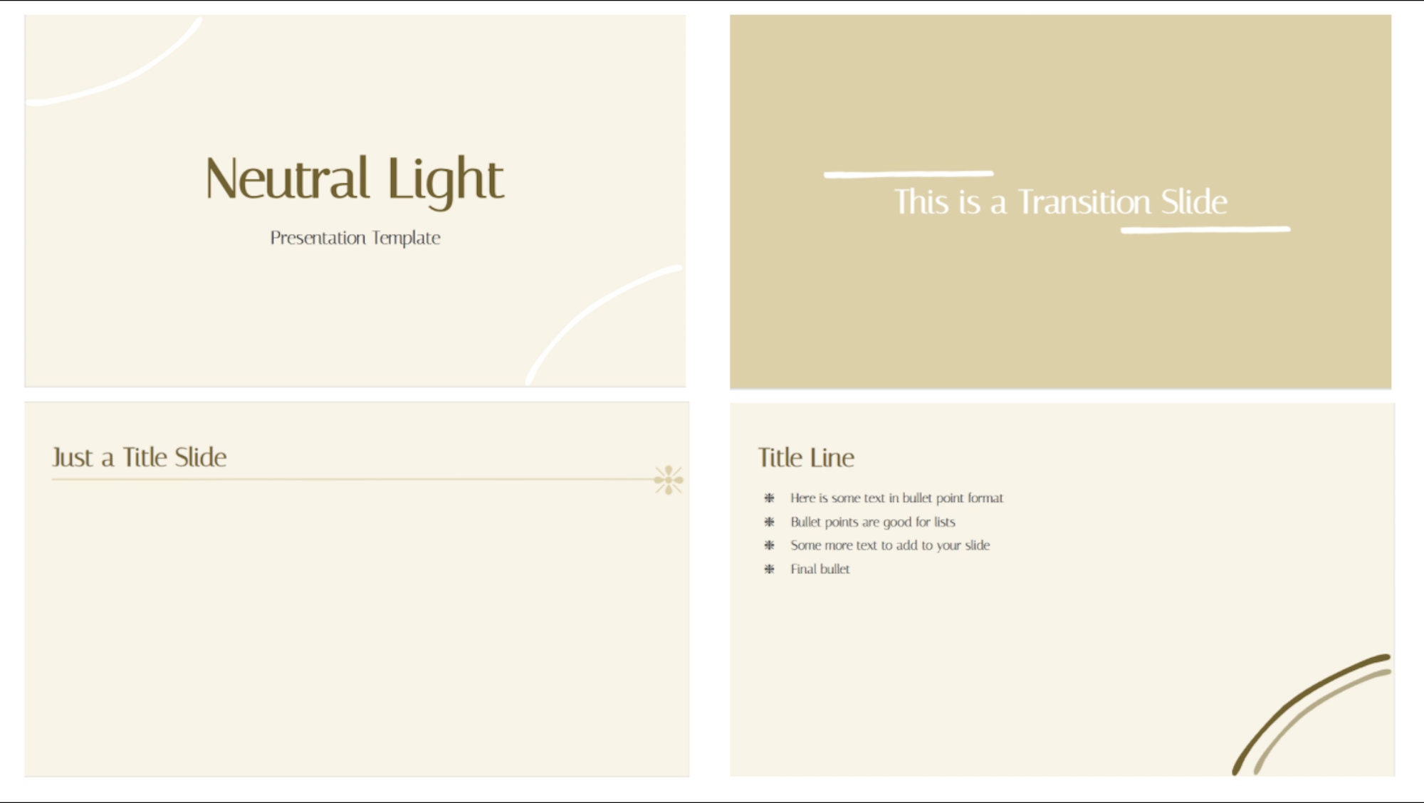 Neutral Light: minimalist Google Slides Template Instant | Etsy