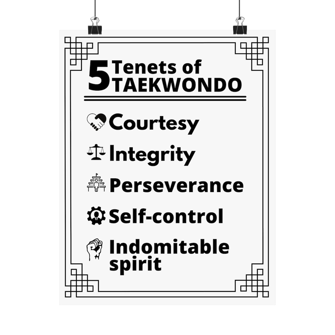 5 Tenets of Taekwondo, 5 Tenets of TKD, Taekwondo Spirit, Taekwondo ...