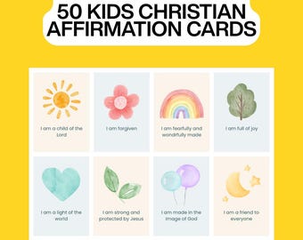 Christian Affirmation Cards for Kids: Bible Verse Printables (PDF ...