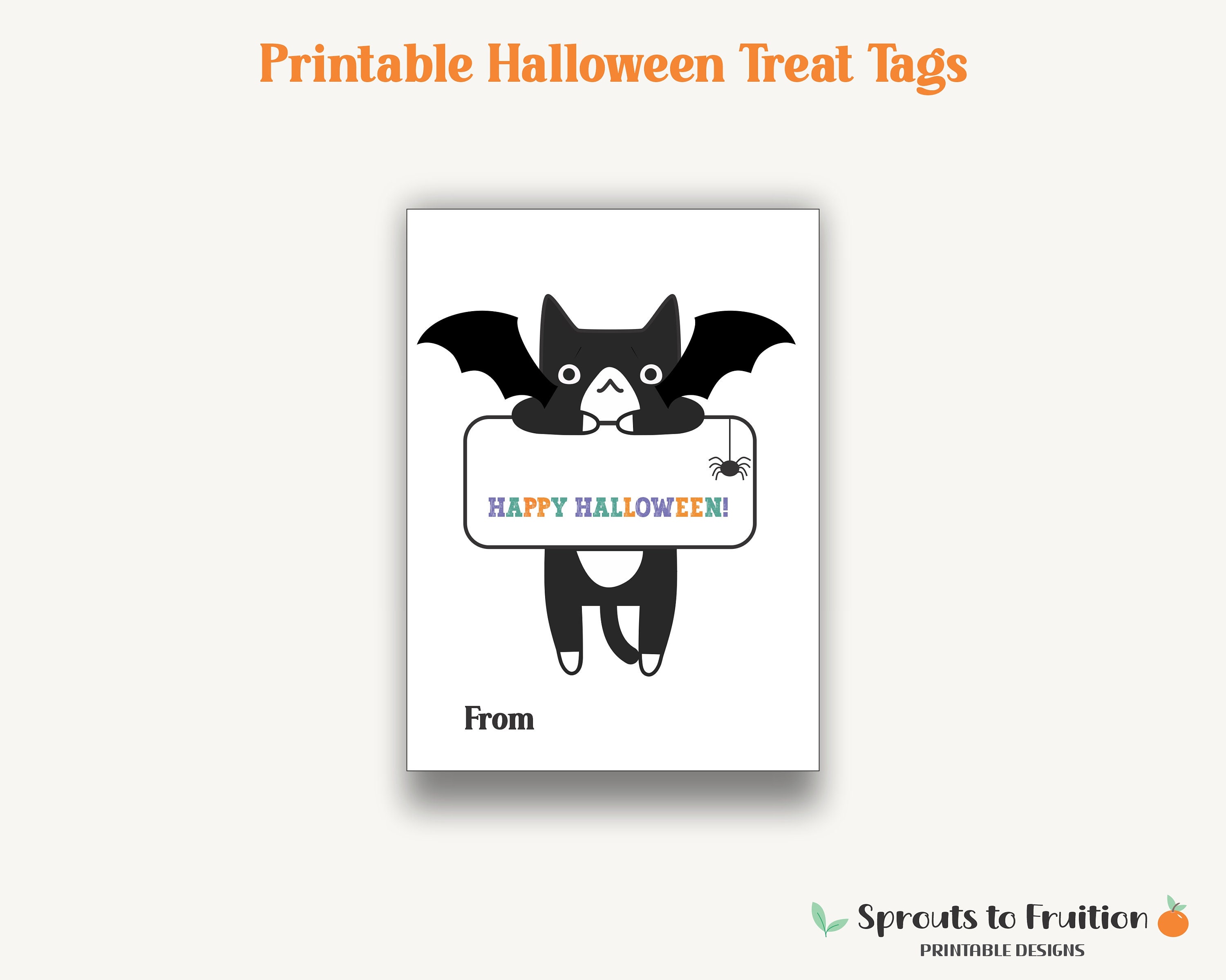 Printable Cat Halloween Treat Tags | Cat Tags| Pumpkin Tags| DIY ...
