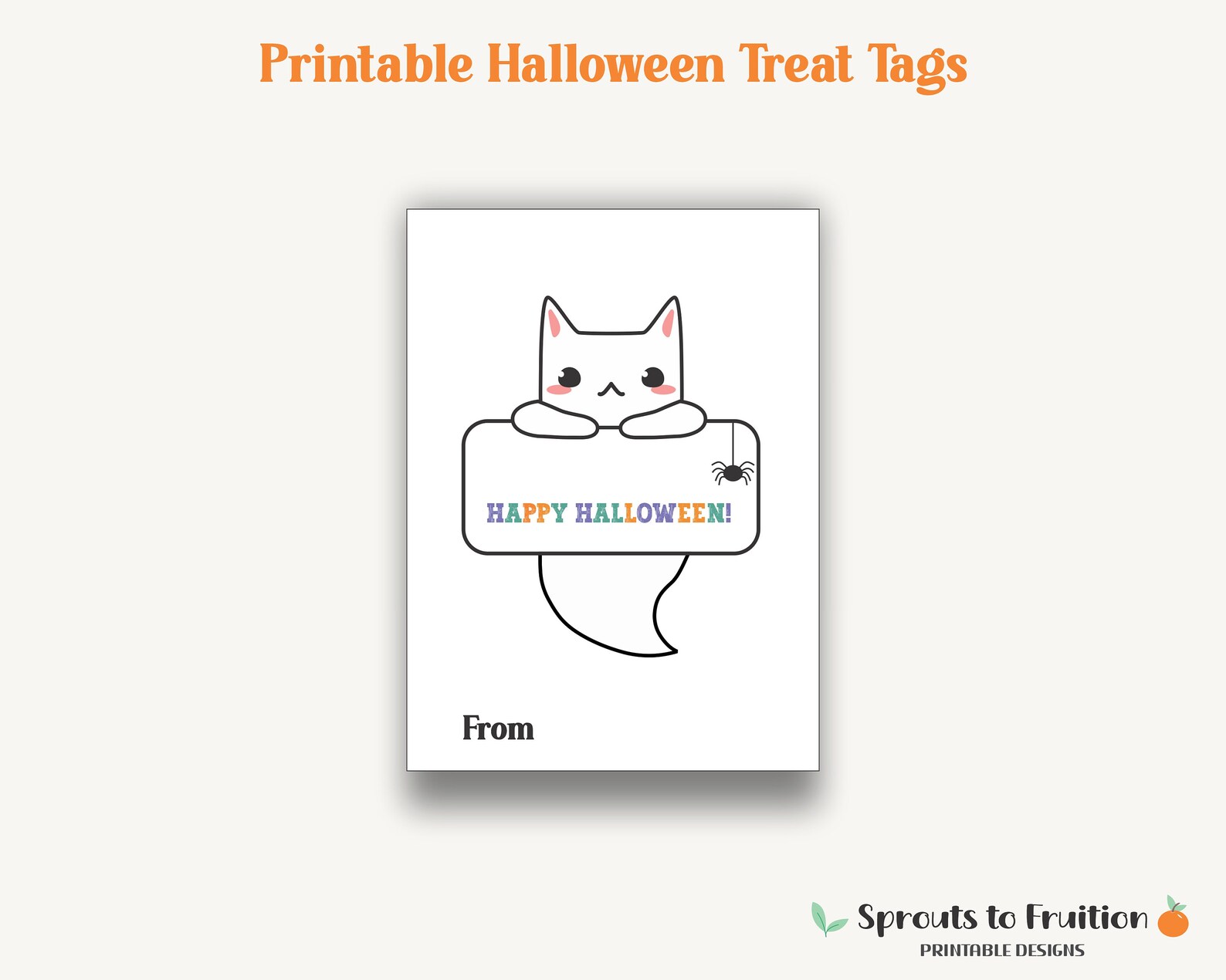 Printable Cat Halloween Treat Tags | Cat Tags| Pumpkin Tags| DIY ...