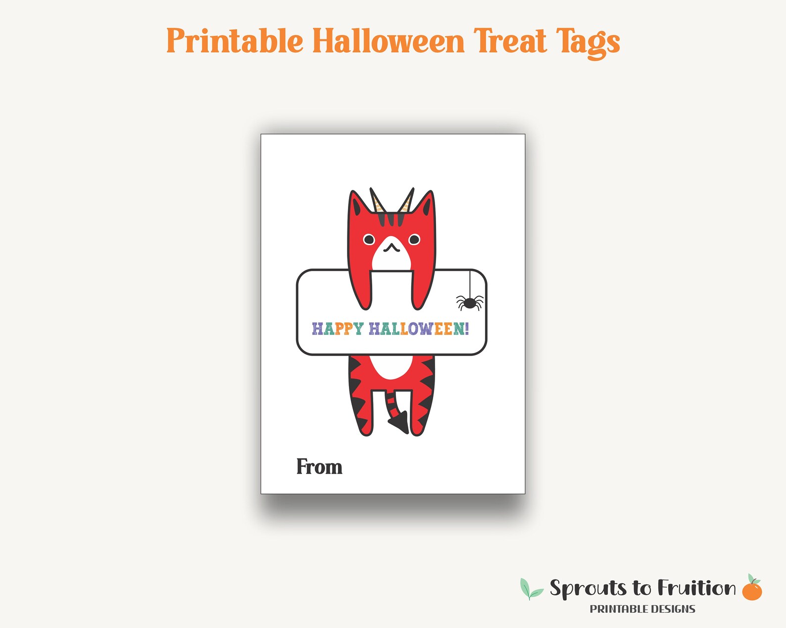 Printable Cat Halloween Treat Tags | Cat Tags| Pumpkin Tags| DIY ...