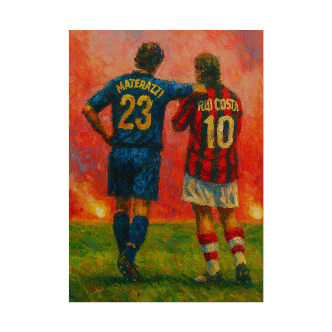 Materazzi & Rui Costa Rolled Poster: Vibrant Sports Art - Etsy