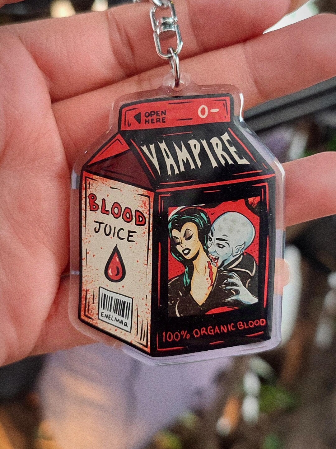 Blood Juice Keychain - Clear Keychain, Keychain, Gift, Decor, Spooky ...