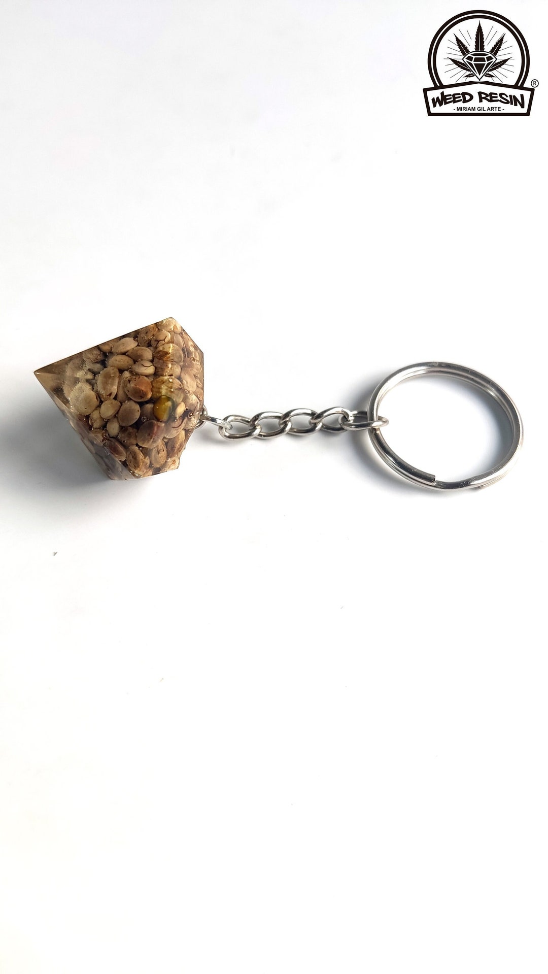 Hemp Seeds in Diamond Shaped Keychain - Etsy