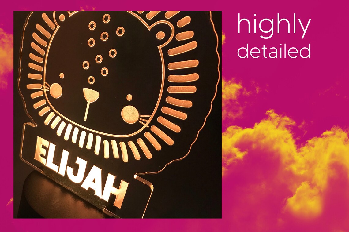 Lion Personalized Custom LED Night Light | Etsy