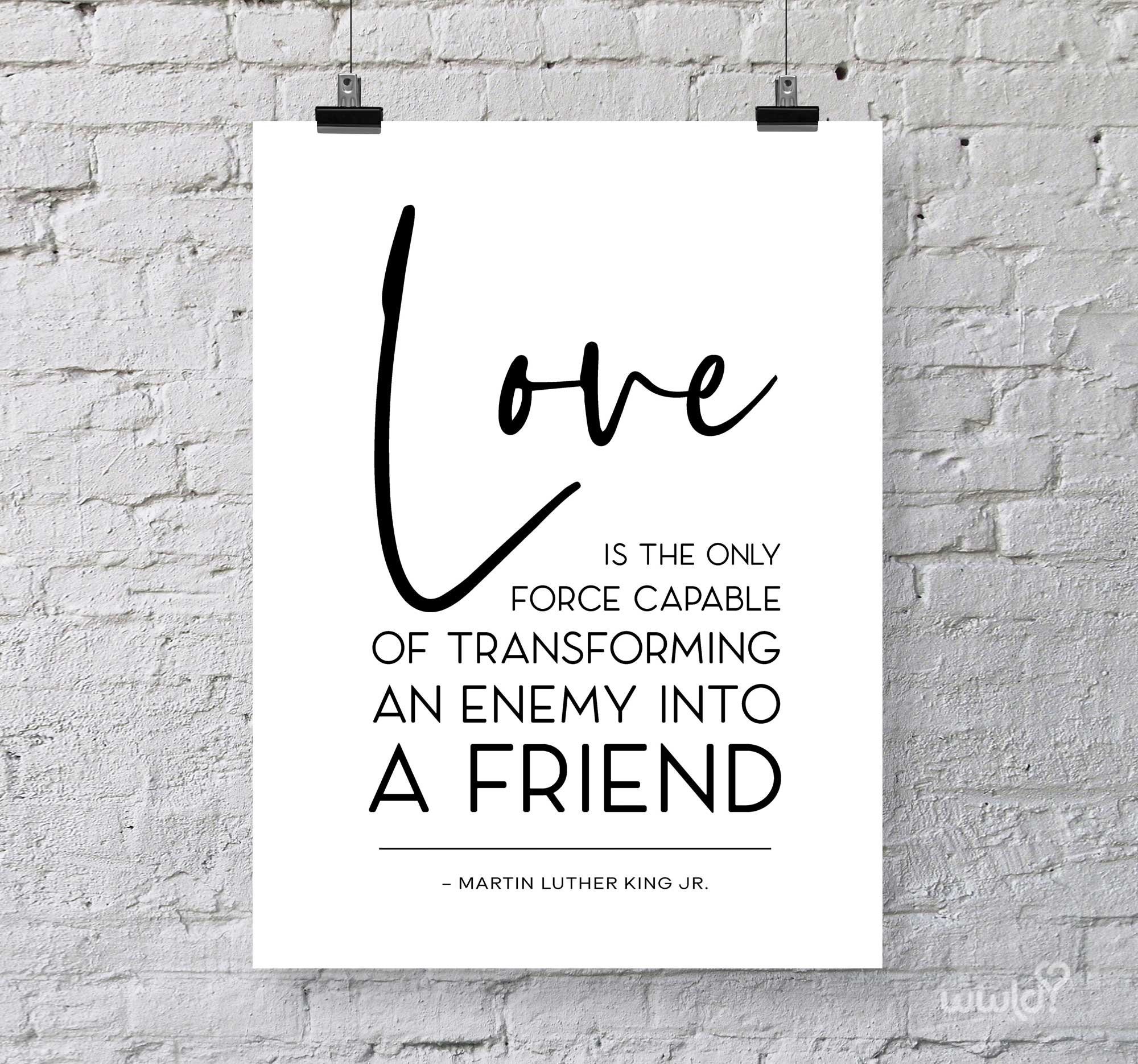 Martin Luther King Quote Wall Art, Love Saying, Meditation Printable ...