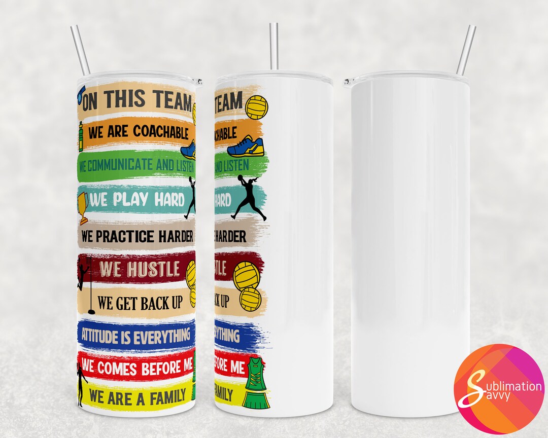 Netball Sublimation Tumbler Files, 20 Oz Skinny Tumbler Design ...