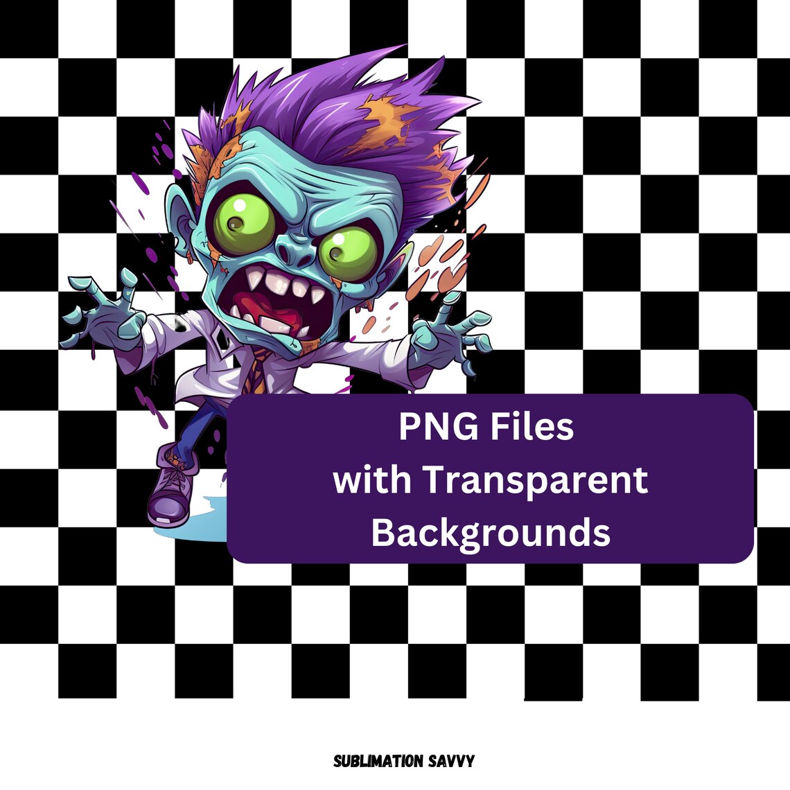 Zombie Clipart PNG Set, 24 Halloween Clipart, Commercial Use Clip Art ...