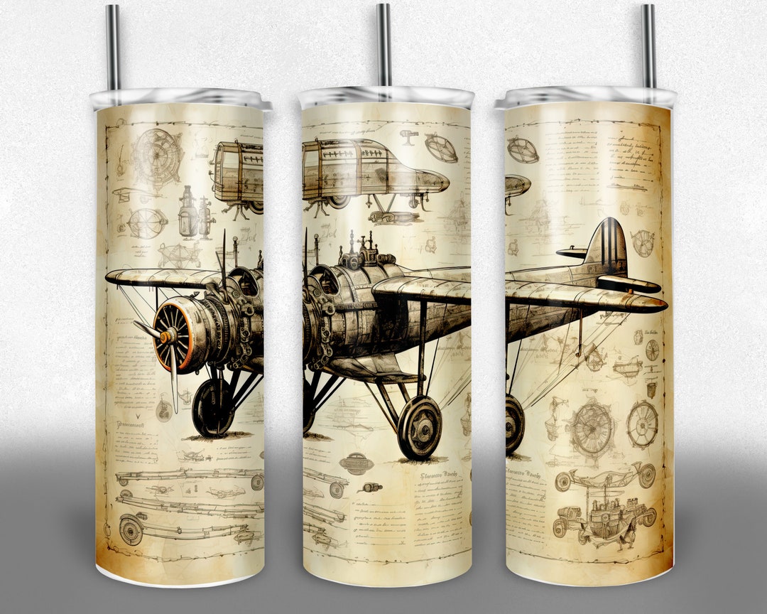 Airplane Sublimation Tumbler Designs, 20 Oz Skinny Tumbler Design for ...