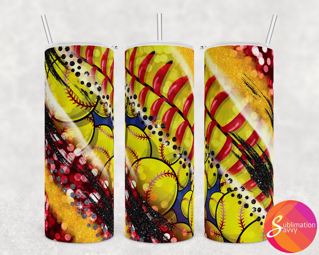 Softball Sublimation Tumbler Designs, Sports Tumbler Wrap, Tumbler ...