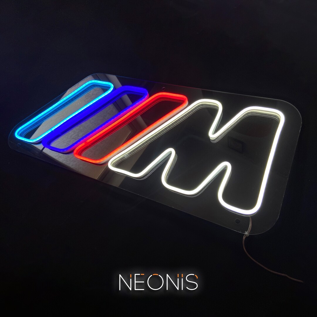 M Power LED Neon Sign, Gift for a Car Enthusiast, LED Neon Logo Signs ...