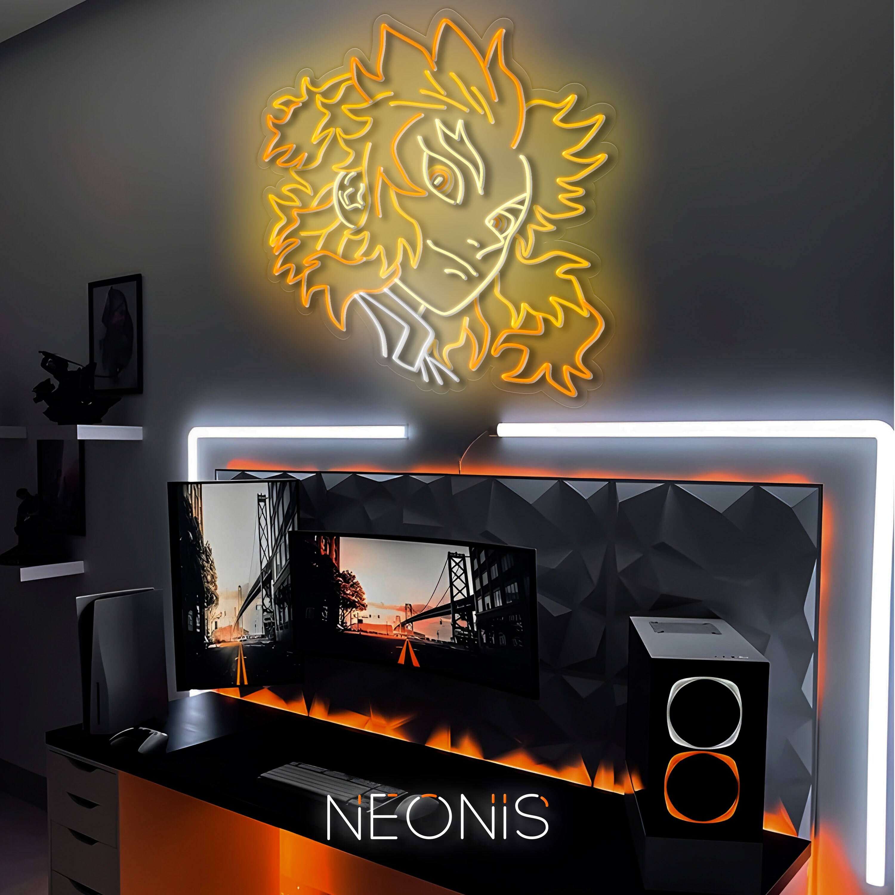 Anime Character LED Neon Anime Wall Art, Anime, Cartoon Character, Game ...