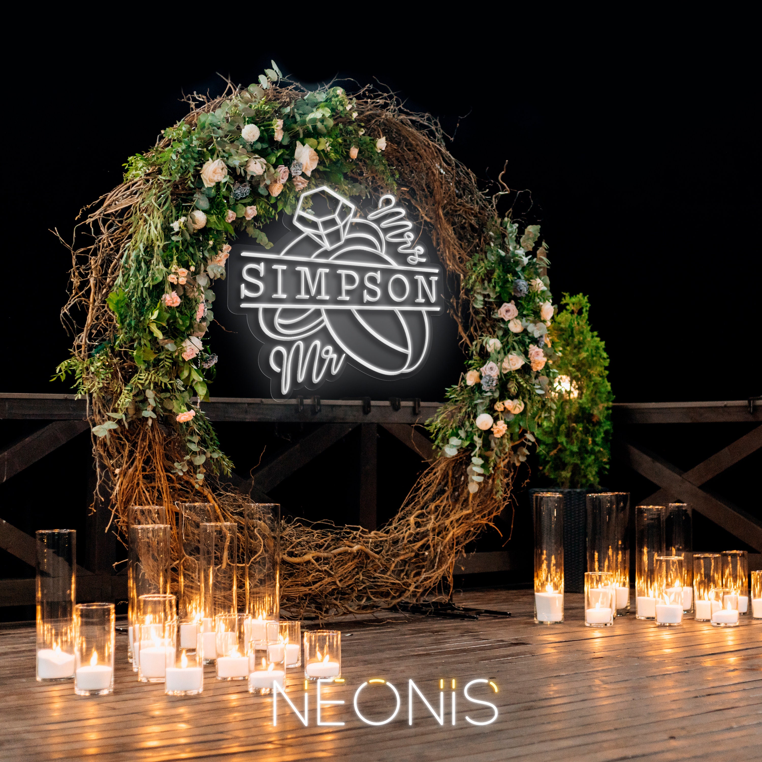 Custom Wedding Name Neon Sign - LED Wedding Decor, Wedding Ceremony ...