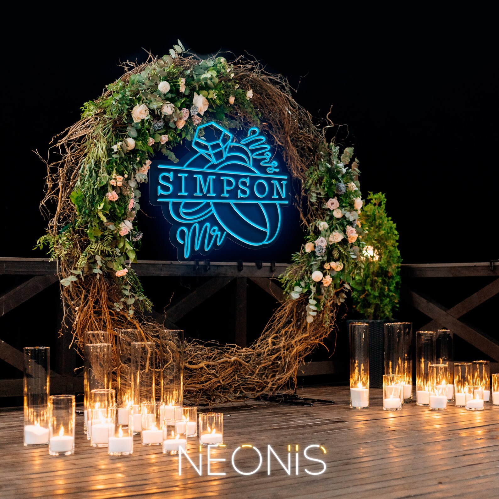 Custom Wedding Name Neon Sign - LED Wedding Decor, Wedding Ceremony ...