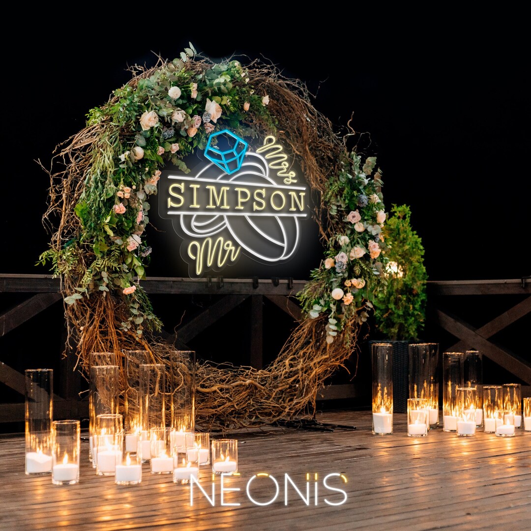 Custom Wedding Name Neon Sign - LED Wedding Decor, Wedding Ceremony ...