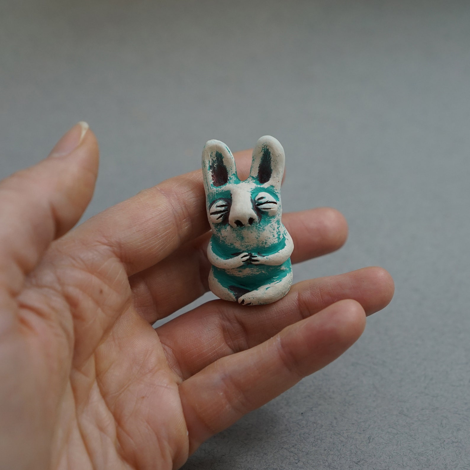Ceramic Bunny Figurine Cute Easter Bunny Ceramic Toy Unique - Etsy