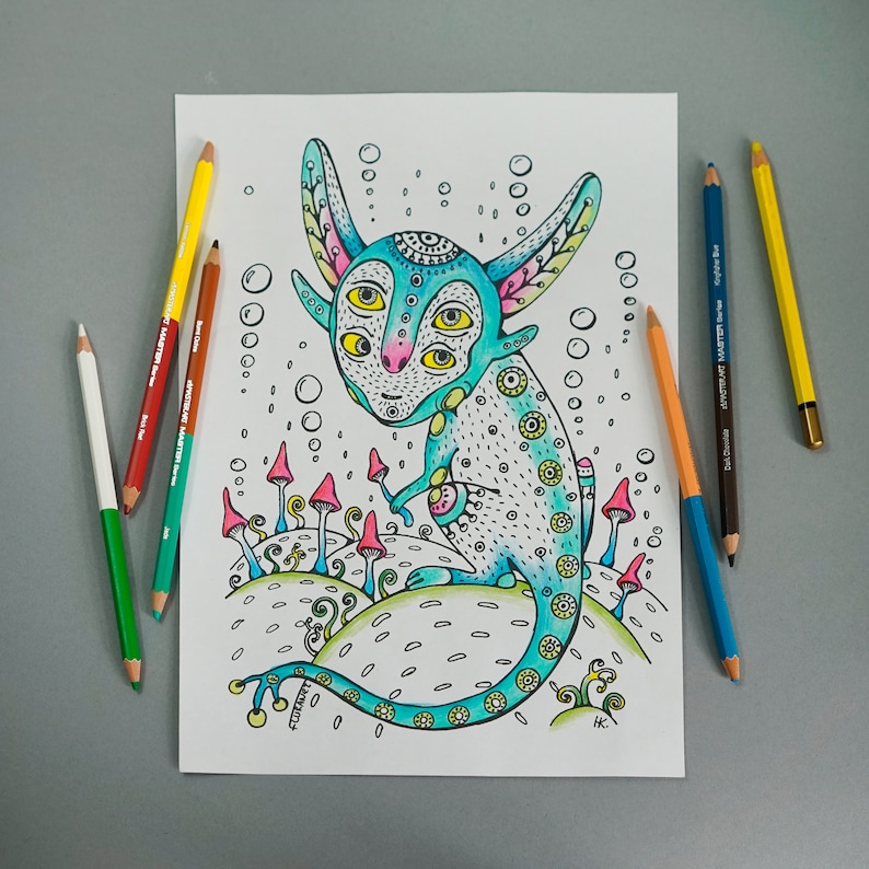 Digital Coloring Book for Adults Animal Antistress Fantasy - Etsy