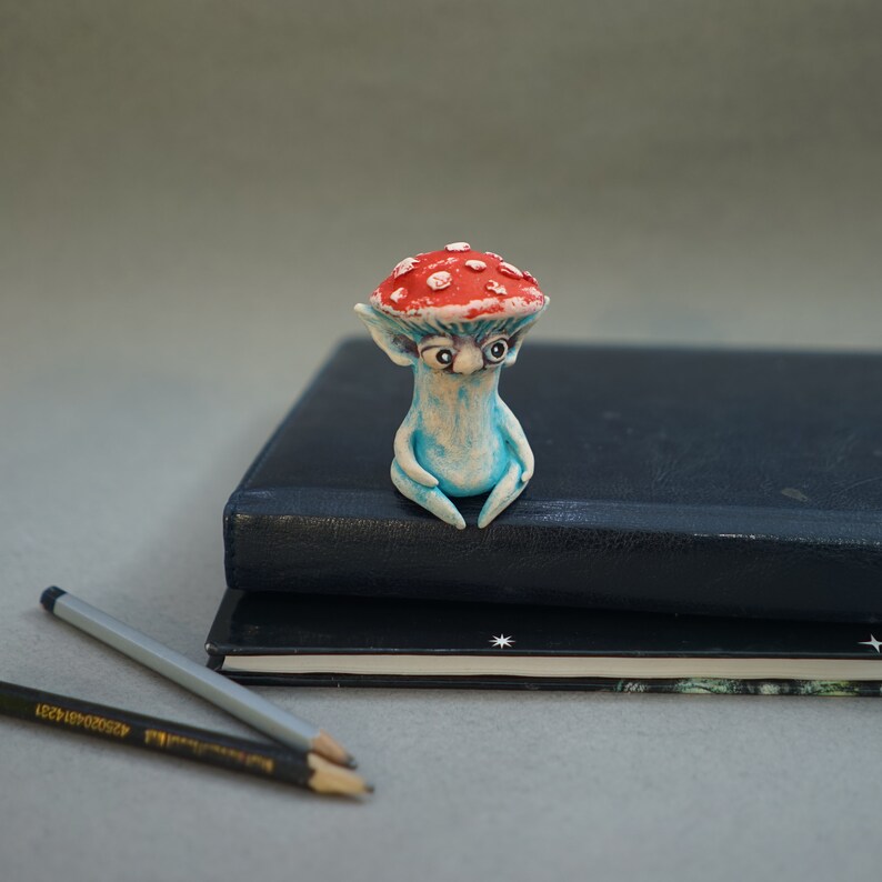 Magic Mushroom Figurine Ceramic Mushroom Figurines Unique Clay Amanita ...