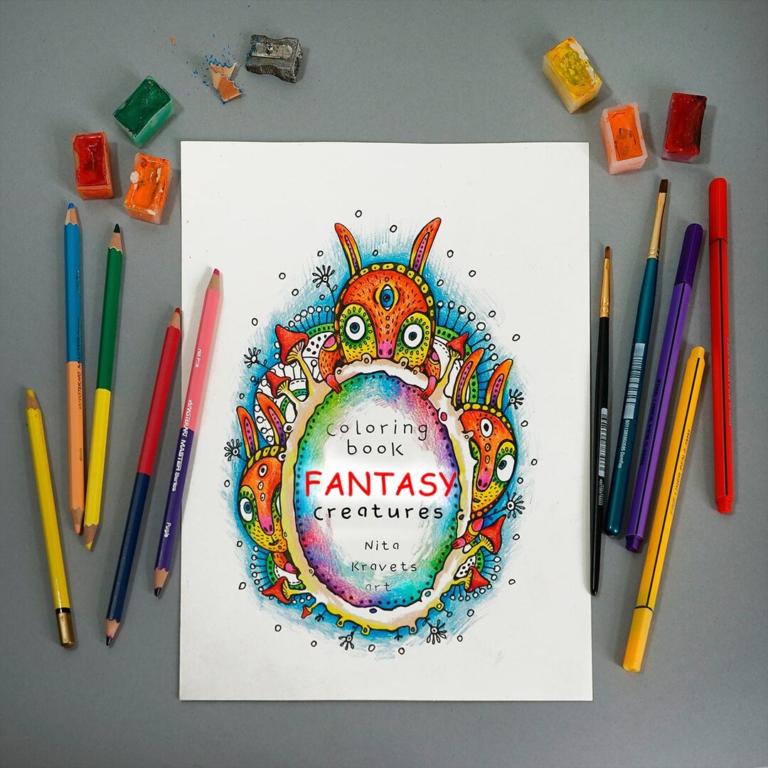 Digital Coloring Book for Adults Animal Antistress Fantasy Coloring ...