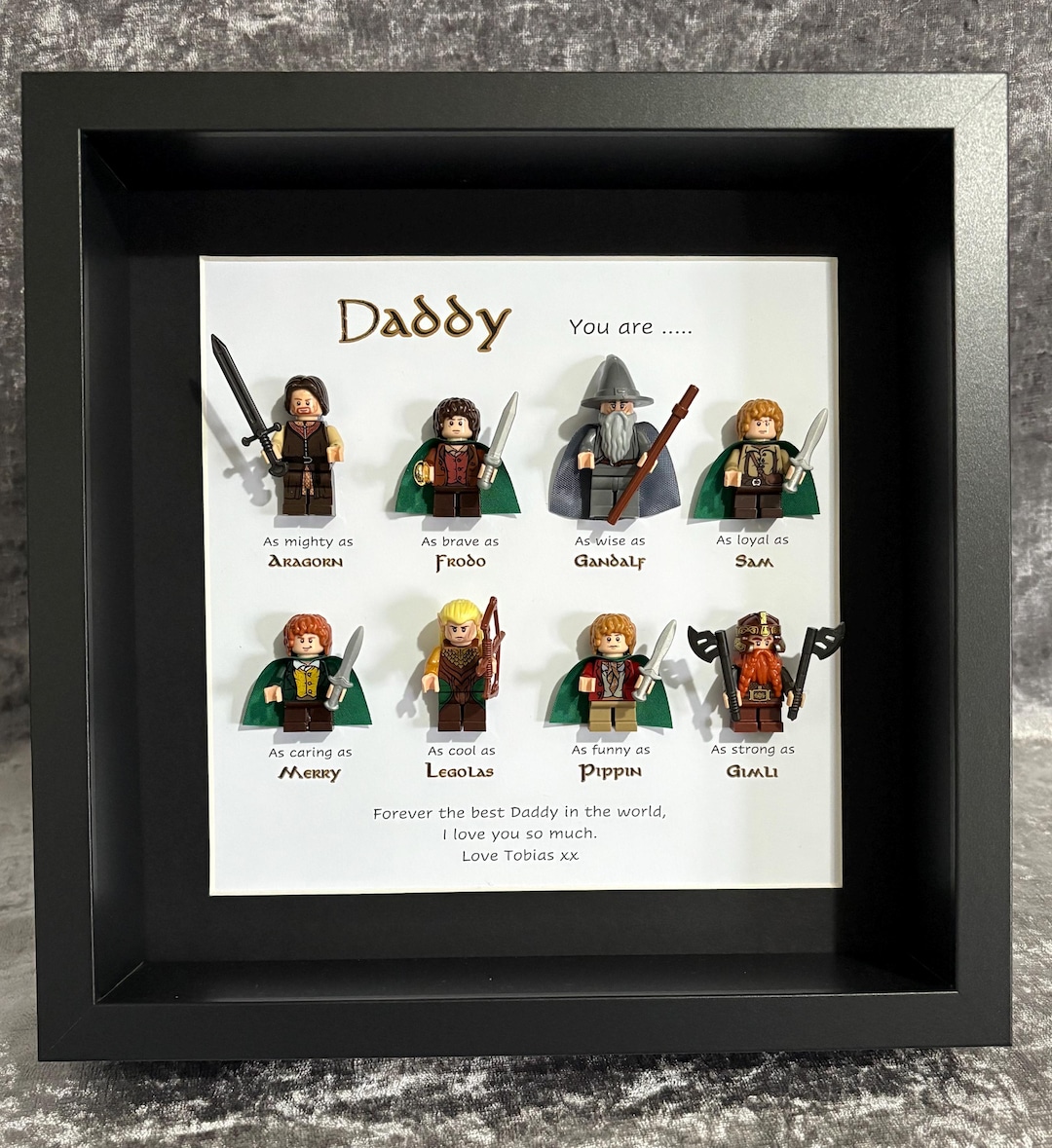Personalised Lord of the Rings Lego Minifigure Inspired Frame Birthday ...