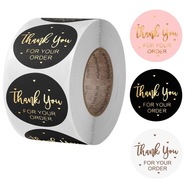 Gold Thank You For Your Order Stickers Etsy