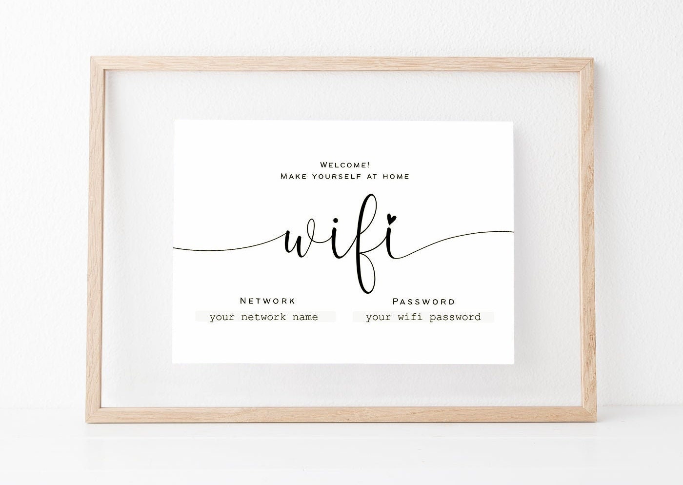 Wifi Password Sign Printable Editable Template Digital | Etsy