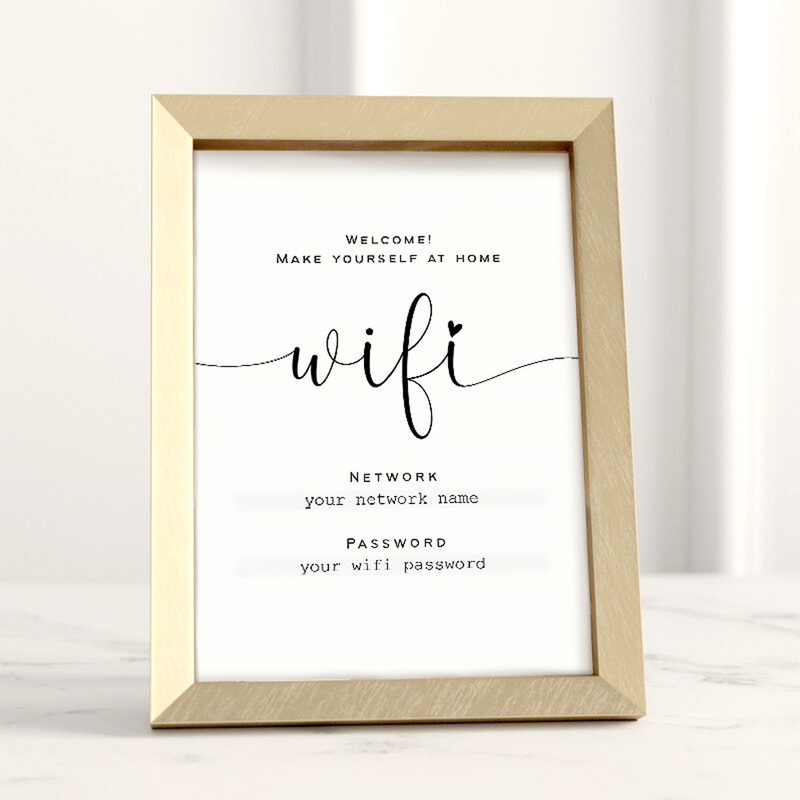 Wifi Password Sign Printable Editable Template Digital | Etsy