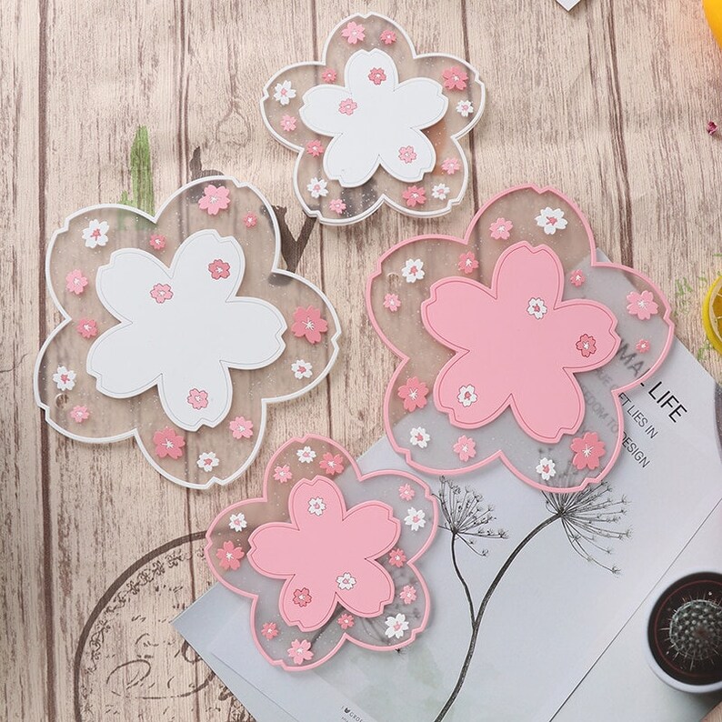 Cherry Blossom Sakura Coaster Non Slip Waterproof Coasters - Etsy