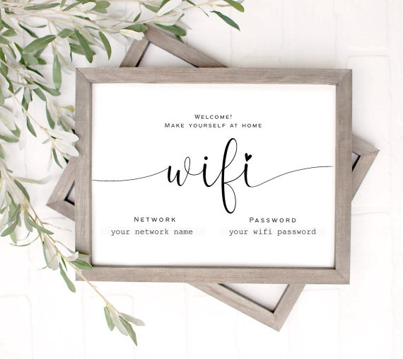 Wifi Password Sign Printable Editable Template Digital | Etsy