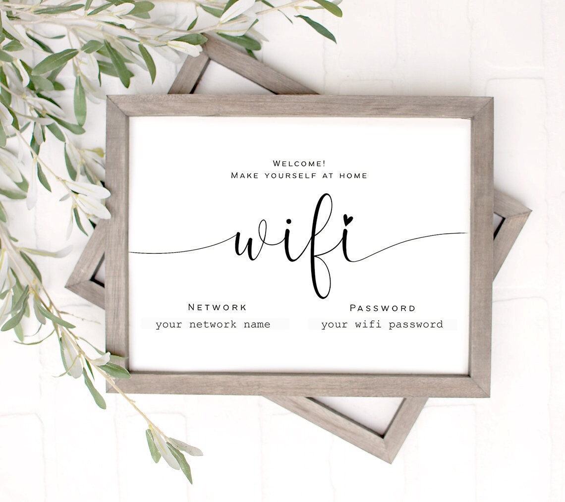 Wifi Password Sign Printable Editable Template Digital | Etsy