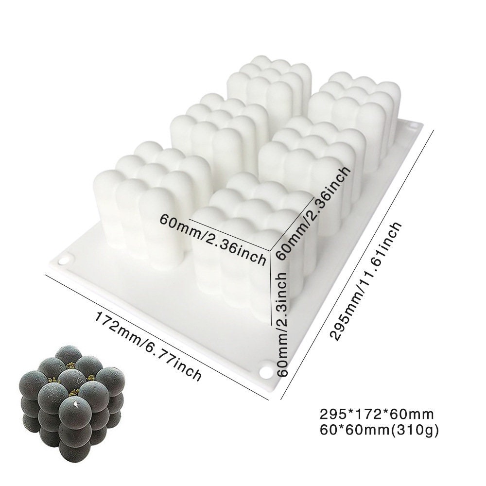 1 & 6 PCS Cavity Bubble Candle Mould | Silicone Crafting Moulds ...