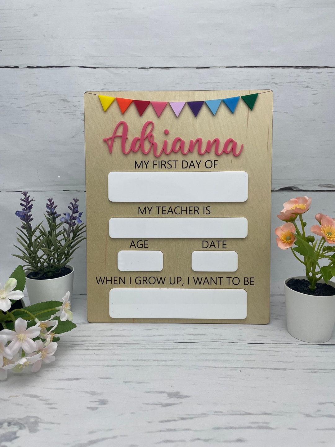 First Day of School Board | Back to School Sign | School Photo Prop ...