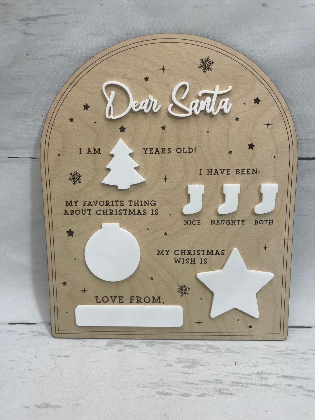 Dear Santa - Christmas Wish List, Personalized Santa Board, Christmas ...
