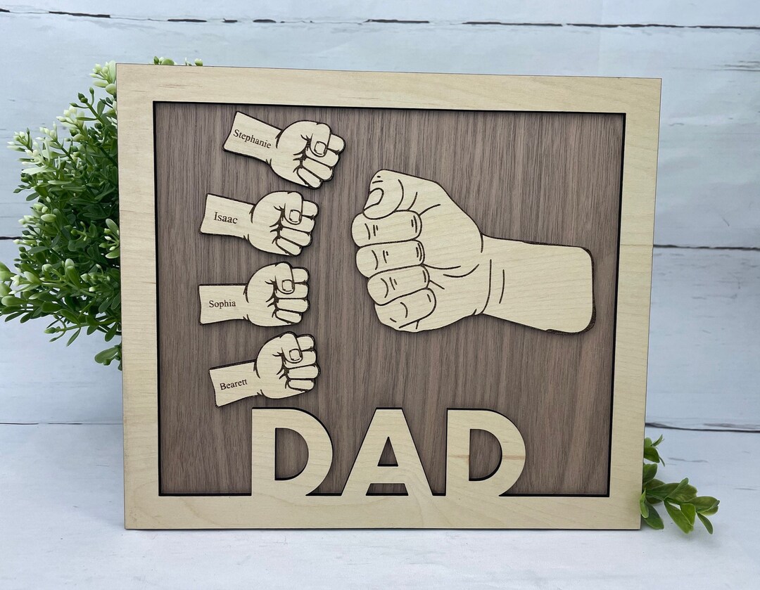 Father's Day Fist Bump Sign | Best Dad | Keepsake for Father's Day - Etsy