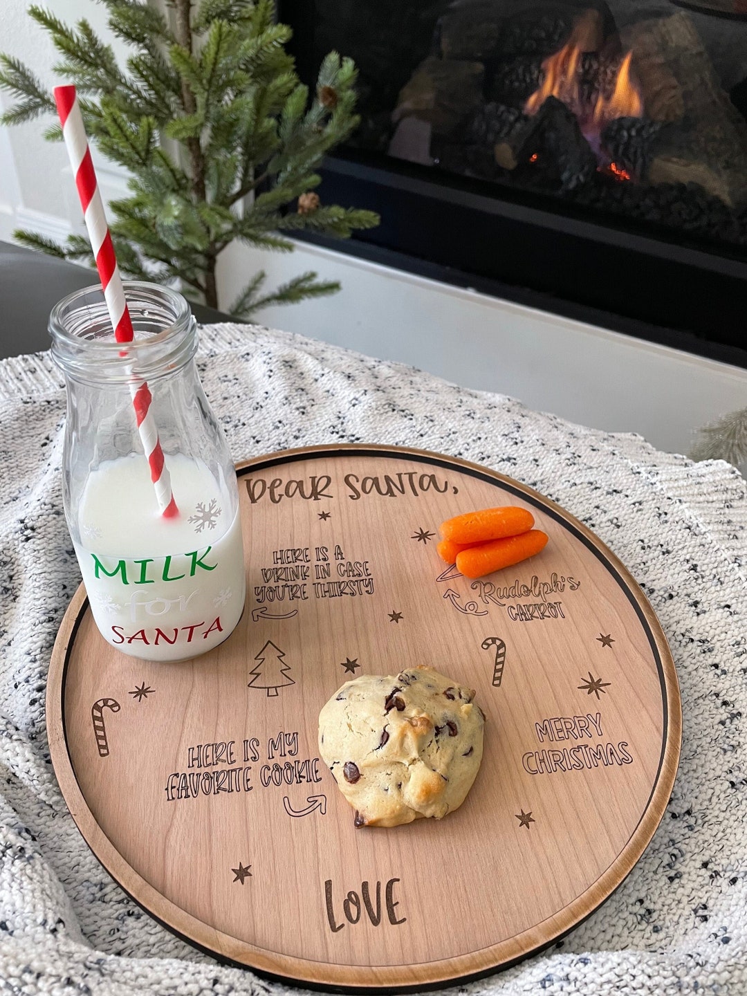 Dear Santa Tray | Milk for Santa Board | Personalized Gift for Kids - Etsy