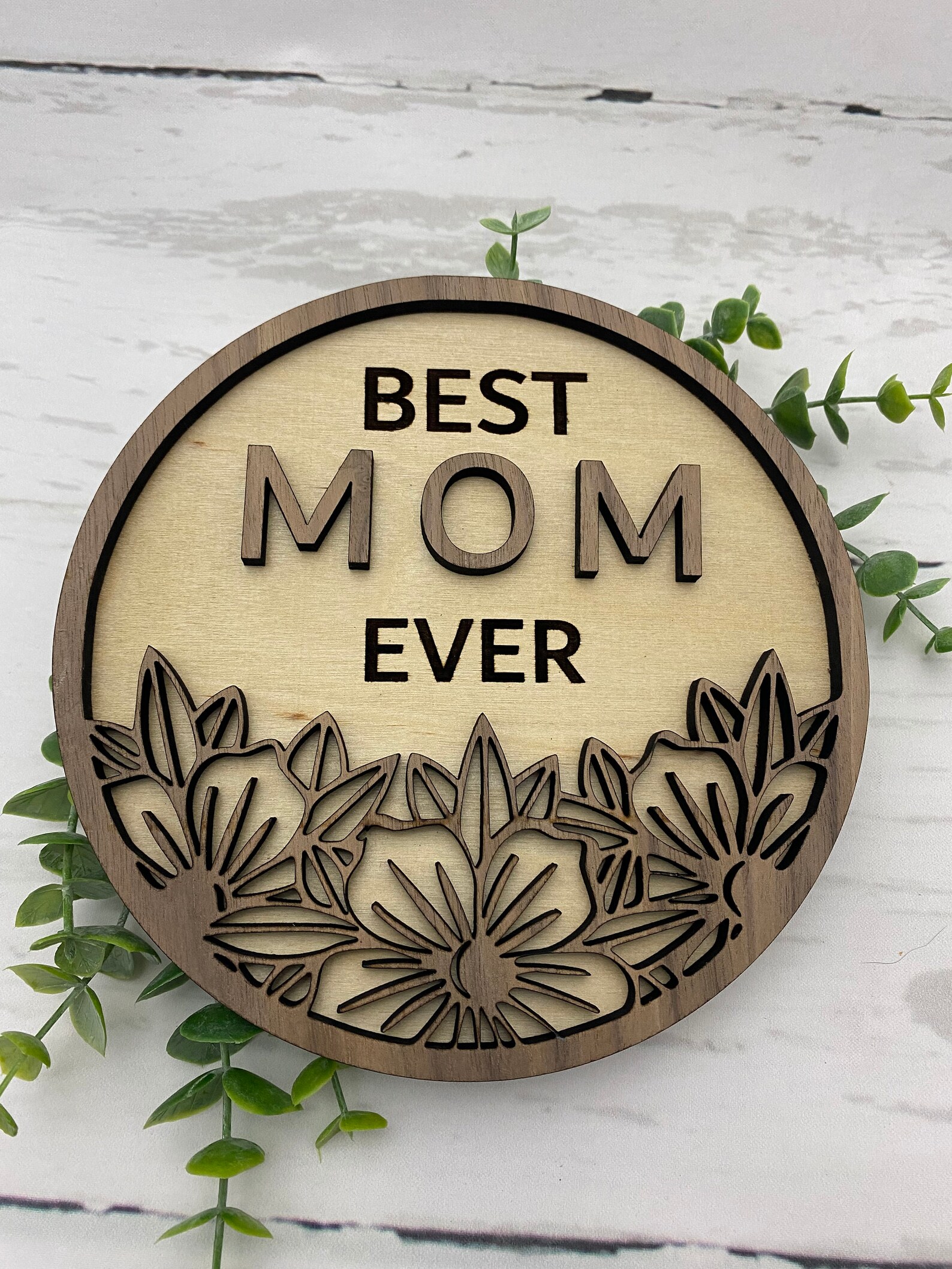 Best Mom ever Sign Wooden Layered Sign Mother's day | Etsy