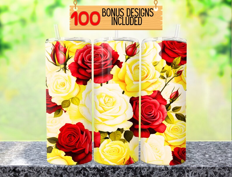 Rose Tumbler Wrap, 3D Floral Design (digital Download) - Etsy