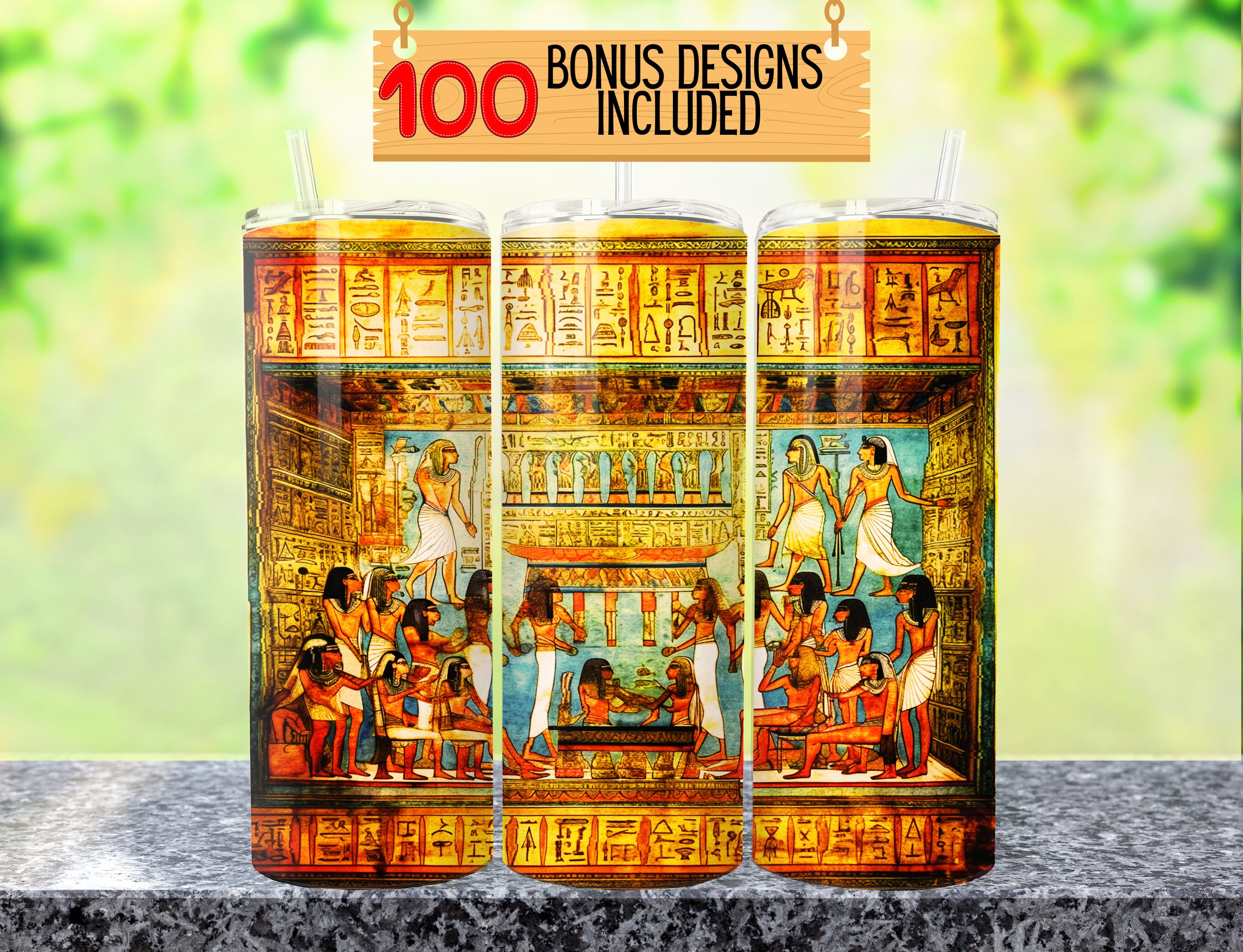 Egyptian Tumbler Wrap 20oz, Sublimation Tumbler PNG Designs, Digital ...